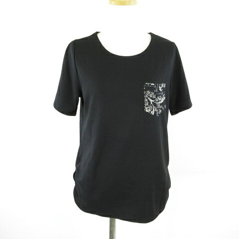 【中古】masami satomi &LOVE カットソー 半袖 黒 M *T678 レディース 【ベクトル 古着】 260706表記サイズM実寸サイズ肩幅：35cm　身幅：46cm　着丈：61cm　袖丈：21.5cm　　素材本体 ポリエス...