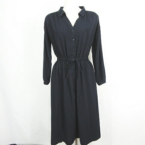 【中古】ショコラフィネローブ chocol raffine robe シャツ ワンピース ロング丈 フレア 長袖 F ネイビー kz13282 レディース 【ベクトル 古着】 251021ブランドショコラフィネローブ chocol raff...
