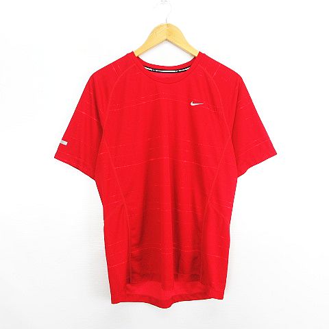 【中古】ナイキ NIKE Tシャツ カットソー 半袖 クルーネック DRI-FIT ロゴ XL レッド ランニングウェア ※EKM メンズ 【ベクトル 古着】 250607ブランドナイキ NIKE表記サイズXL実寸サイズ身幅：54.5cm　...