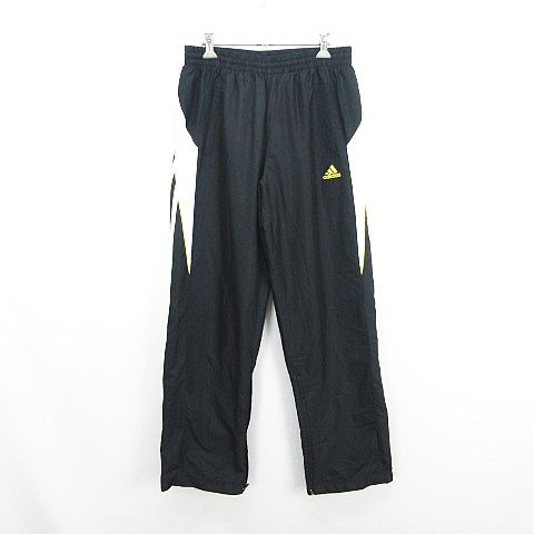【中古】アディダス adidas ウィンドパンツ ボトムス ロング丈 ライン ロゴ 裏起毛 M ブラック スポーツウェア ※EKM メンズ 【ベクトル 古着】 260702ブランドアディダス adidas表記サイズM実寸サイズウエスト：70...
