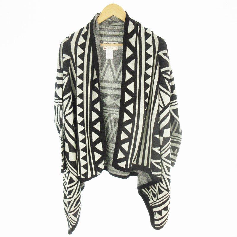 【中古】アンティバルリスティック ANTIBALLISTIC カーディガン ニット 総柄 ネイティブ柄 ブラック 黒 グレー F トップス レディース 【ベクトル 古着】 250223ブランドアンティバルリスティック ANTIBALLIST...