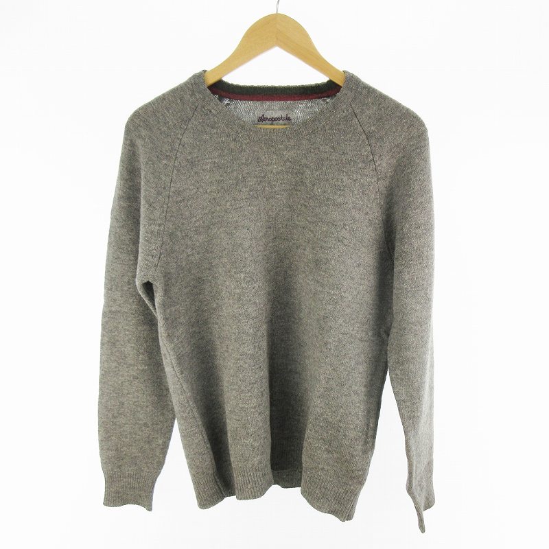 【中古】AEROPOSTALE エアロポステール gim L ニット セーター クルーネック グレー トップス メンズ 【ベクトル 古着】 260404表記サイズL実寸サイズ身幅：57cm　着丈：72cm　ゆき丈：84cm　　素材毛100％...