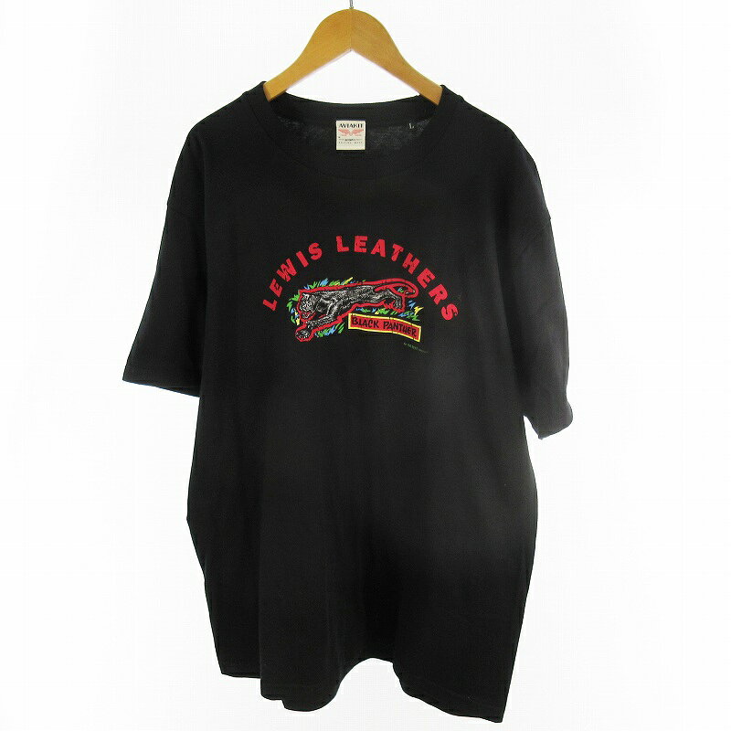 【中古】未使用品 ルイスレザー LEWIS Leathers AVIAKIT 現行 L Tシャツ 半袖 ロゴ プリント ブラックパンサー 黒 コットン トップス メンズ 【ベクトル 古着】 260504ブランドルイスレザー LEWIS Le...