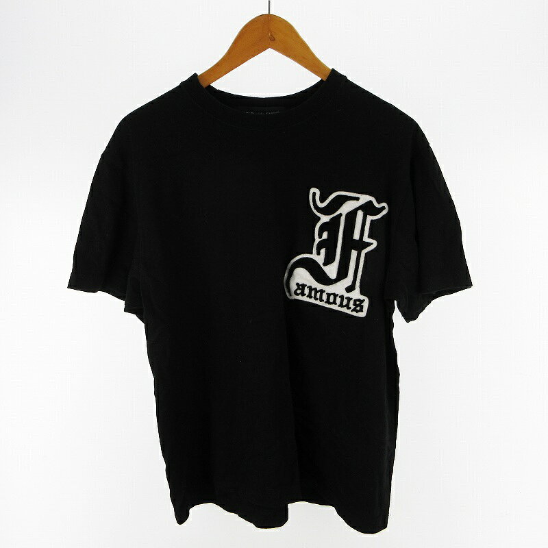 【中古】ワールドワイドフェイマス WORLD WIDE FAMOUS L Tシャツ 半袖 ロゴ プリント ブラック 黒 コットン トップス クルーネック メンズ 【ベクトル 古着】 260712ブランドワールドワイドフェイマス WORLD ...