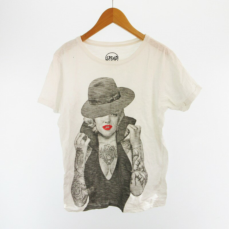 【中古】SPEND スペンド S Tシャツ 半袖 ガールズ プリント ホワイト 白 コットン トップス メンズ 【ベクトル 古着】 260714表記サイズS実寸サイズ肩幅：42cm　身幅：50cm　着丈：64cm　袖丈：17cm　　素材綿1...
