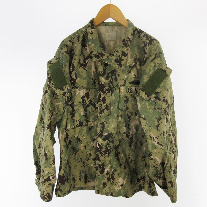 【中古】NAVY WORKING UNIFORM TYPE III グリーンデジタルカモ 迷彩柄 ミリタリージャケット M-S 8405-01-574-0516 軍物 ヴィンテージ メンズ 【ベクトル 古着】 260719表記サイズM-S実...