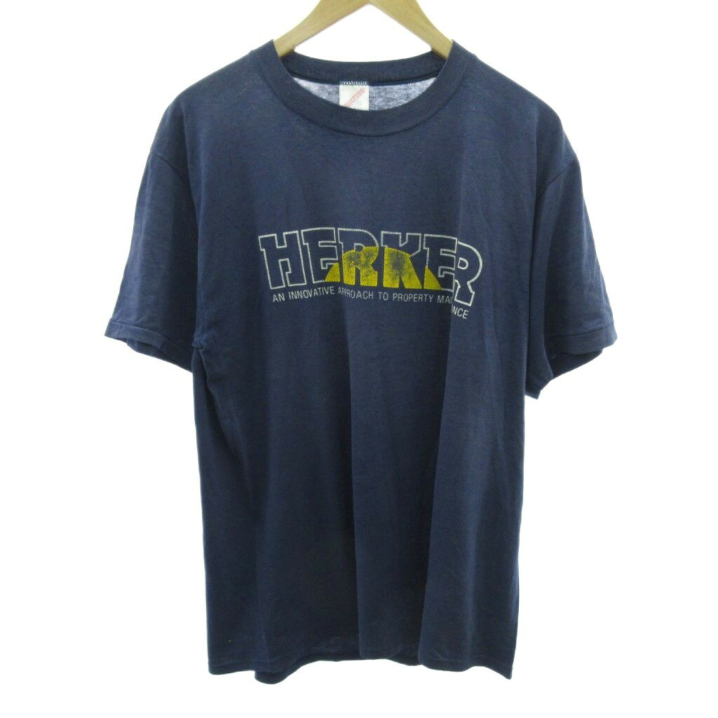 【中古】ヴィンテージ VINTAGE JERZEES ジャージーズ 90s HERKER Tシャツ USA製 米国製 紺 ネイビー XL メンズ 【ベクトル 古着】 251214ブランドヴィンテージ VINTAGE表記サイズXL実寸サイズ肩...