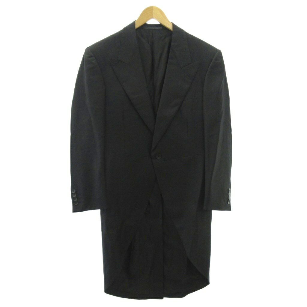 【中古】エルメネジルドゼニア Ermenegildo Zegna super 100's モーニングコート テーラードジャケット フォーマル 総裏 ウール 黒 ブラック ●ECO メンズ 【ベクトル 古着】 260301ブランドエルメネジル...