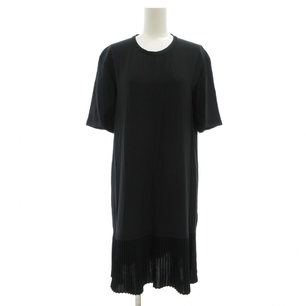 【中古】ラグ&ボーン RAG&BONE ワンピース ミディ丈 0 黒 ブラック ラウンドネック 半袖 プリーツ 絹 シルク /ML レディース 【ベクトル 古着】 260611ブランドラグ&ボーン RAG&BONE表記サイズ0実寸サイズ肩幅...