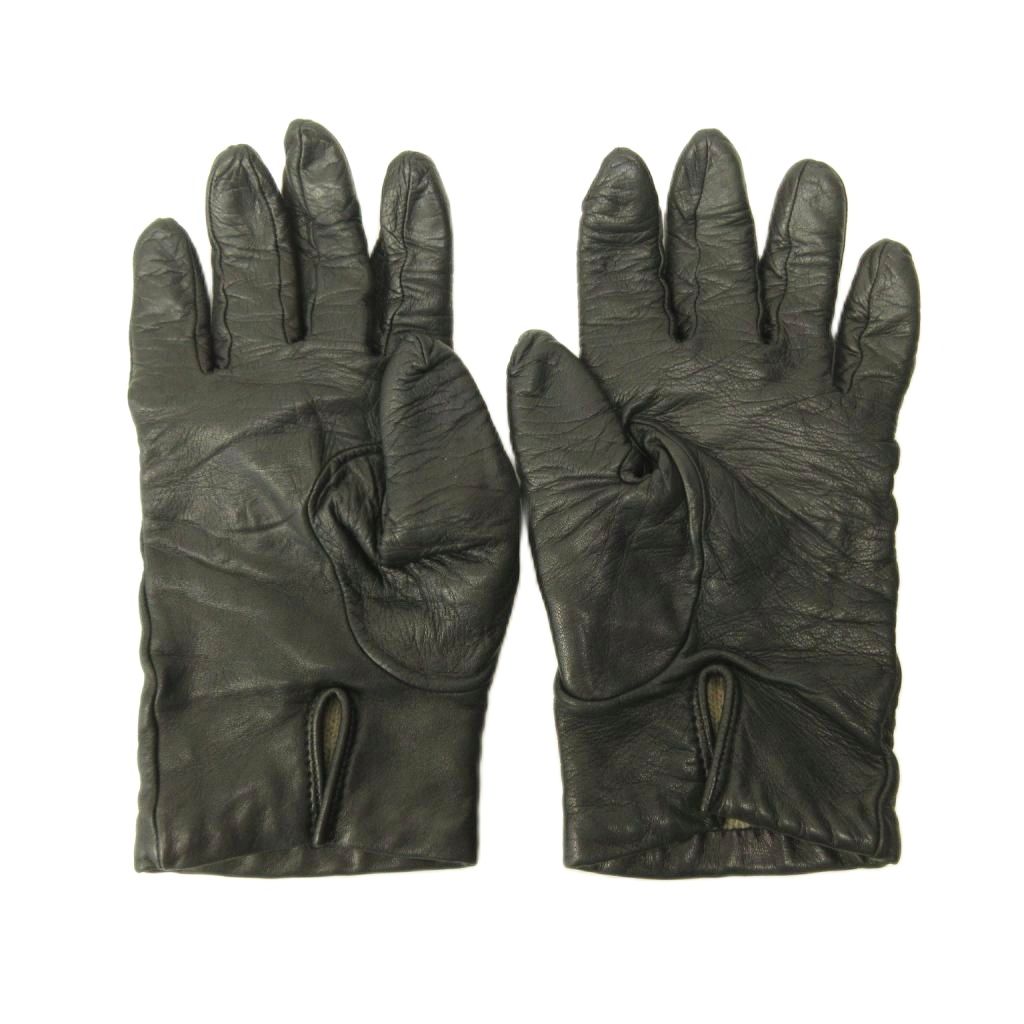 【中古】マックスマーラ MAX MARA 白タグ 手袋 グローブ ロゴ メタルパッチ レザー 黒 ブラック 0730 ■IBO100 レディース 【ベクトル 古着】 260730ブランドマックスマーラ MAX MARA表記サイズ--実寸サイ...