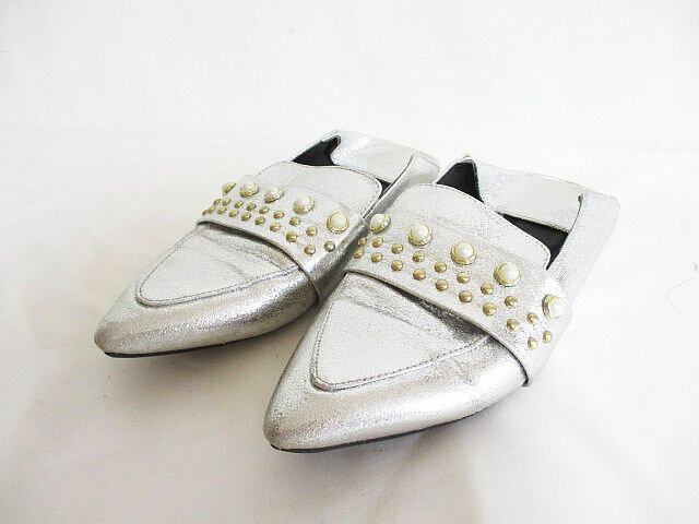 【中古】ジーユー GU バブーシュ スタッズ パール パンプス シルバー S レディース 【ベクトル 古着】 200821 ベクトルプレミアム店ブランドジーユー GU表記サイズS実寸サイズ最大幅：7.5cm　アウトソール：25cm　商品によ...