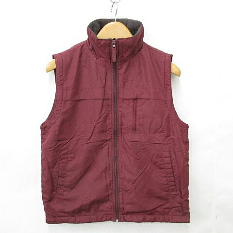 【中古】HILL CROP ベスト ジップアップ スタンドカラー 裏フリース ボルドー 赤 グレー M メンズ 【ベクトル 古着】 251210表記サイズM実寸サイズ身幅：54cm　着丈：61cm　　素材表地 ポリエステル 100% 裏地 ...
