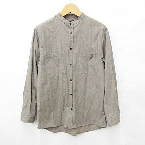 【中古】アンティクローズ ANTIQULOTHES シャツ カジュアルシャツ 長袖 バンドカラー 茶 ブラウン L メンズ 【ベクトル 古着】 260228表記サイズL実寸サイズ肩幅：46.5cm　身幅：53cm　着丈：79cm　袖丈：60...