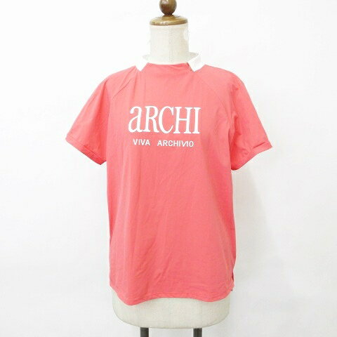 【中古】アルチビオ archivio ゴルフ スポーツウエア シャツ 半袖 ハイネック 速乾 ピンク 白 ホワイト 40 レディース 【ベクトル 古着】 260723ブランドアルチビオ archivio表記サイズ40（Lサイズ程度） 実寸サ...