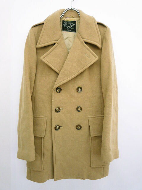 【中古】ズッカ zucca ジャケット Pコート ダブル エポーレット ロング ウール S ベージュ レディース【ベクトル　古着】 161005 ブランド古着ベクトルプレミアム店ブランドズッカ zucca表記サイズS実寸サイズ肩幅：39cm...