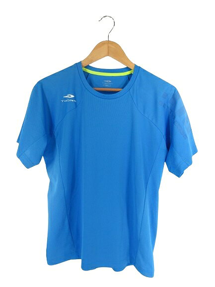 【中古】ティゴラ TIGORA Tシャツ 半袖 クルーネック ロゴ ワンポイント ブルー サイズ L QQQ メンズ 【ベクトル 古着】 260205表記サイズL実寸サイズ身幅：50cm　着丈：64cm　ゆき丈：44cm　　素材ポリエステル...