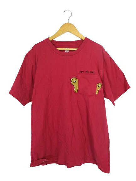 【中古】グラニフ graniph Tシャツ クルーネック 長袖 熊 アニマル 柄 刺繍 サイズ M 赤 レッド QQQ メンズ 【ベクトル 古着】 260321ブランドグラニフ graniph表記サイズM実寸サイズ肩幅：45cm　身幅：52...