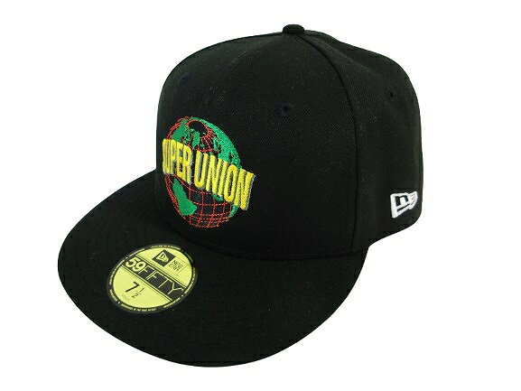 【中古】ニューエラ NEW ERA × スーパーユニオン SUPERUNION コラボ キャップ 帽子 刺繍 ブラック 59FIFTY 59.6cm 7 1/2 QQQ メンズ 【ベクトル 古着】 260416ブランドニューエラ NEW E...