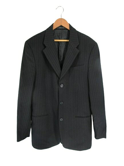 【中古】エンポリオアルマーニ EMPORIO ARMANI スーツ シングル テーラード ジャケット 長袖 3B ストライプ サイズ44 黒 QQQ ★AA☆ メンズ 【ベクトル 古着】 260702ブランドエンポリオアルマーニ EMPOR...