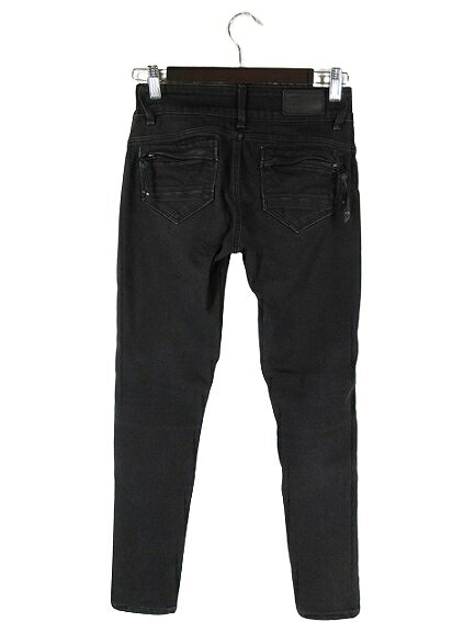 【中古】ジースターロウ G-Star RAW midge デニム パンツ スキニー ワンポイント ロゴ サイズ23 黒 QQQ レディース 【ベクトル 古着】 260713ブランドジースターロウ G-Star RAW表記サイズ23実寸サイズ...