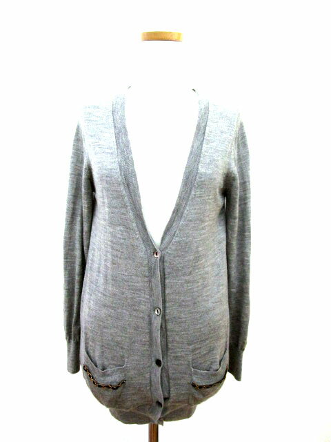 【中古】イエナ スローブ IENA SLOBE カーディガン ニット 長袖 ウール ワンポイント グレー /hn レディース 【ベクトル 古着】 180217 ブランド古着ベクトルプレミアム店ブランドイエナ スローブ IENA SLOBE表...