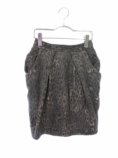 【中古】ユナイテッドアローズ UNITED ARROWS スカート ミニ タイト ヒョウ柄 レオパード ウール 36 グレー /tk レディース 【ベクトル 古着】 180302 ブランド古着ベクトルプレミアム店ブランドユナイテッドアローズ...