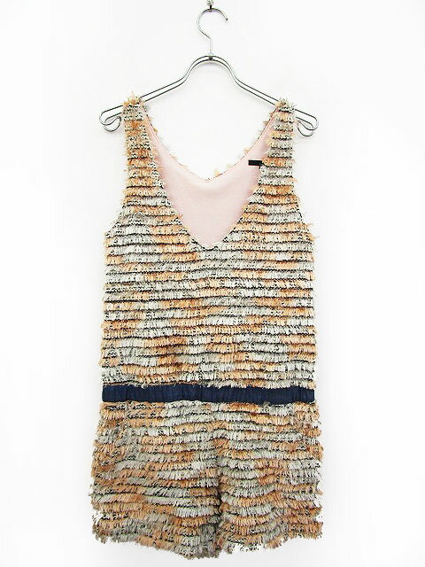 【中古】ベーセッツ B7 NO ROSE WITHOUT A THRON オールインワン ロンパース パンツ ショート フリンジ 38 ピンク レディース 【ベクトル 古着】 170404 ブランド古着ベクトルプレミアム店表記サイズ38実寸...