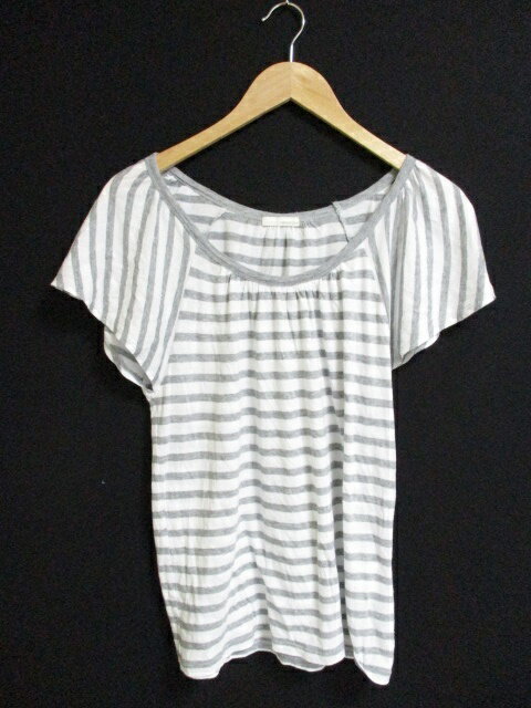 【中古】オペークドットクリップ OPAQUE.CLIP Tシャツ カットソー ボーダー 半袖 ドルマン M 白 ホワイト グレー レディース 【ベクトル 古着】 170418 ブランド古着ベクトルプレミアム店ブランドオペークドットクリップ ...