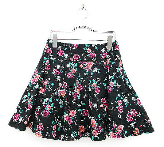 【中古】カリアング KariAng スカート フレア ミニ 花柄 S 黒 ブラック レディース 【ベクトル 古着】 170831 ブランド古着ベクトルプレミアム店ブランドカリアング KariAng表記サイズS実寸サイズウエスト：66cm　ヒ...