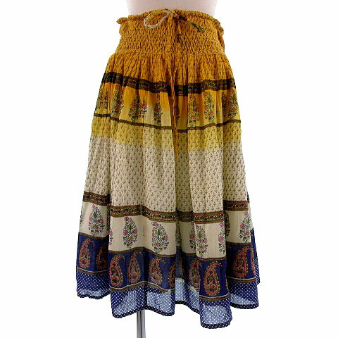 【中古】リズムオブライフ RHYTHM OF LIFE スカート フレアー ミディ丈 ハイウエスト 総裏地 総柄 マルチカラー F レディース 【ベクトル 古着】 210206 ベクトルプレミアム店ブランドリズムオブライフ RHYTHM O...