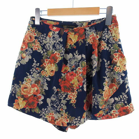 【中古】フリーズフレーズ FREE'S PHRASE パンツ ショートパンツ パレオ 花柄 総柄 ネイビー 紺 赤 ベージュ M レディース 【ベクトル 古着】 190110 ブランド古着ベクトルプレミアム店ブランドフリーズフレーズ FRE...