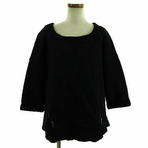 【中古】トゥー 2two カットソー 七分袖 レイヤード風 コットン混 ブラック 黒 S レディース 【ベクトル 古着】 190317 ブランド古着ベクトルプレミアム店表記サイズS実寸サイズ身幅：47cm　着丈：67cm　ゆき丈：65cm　...