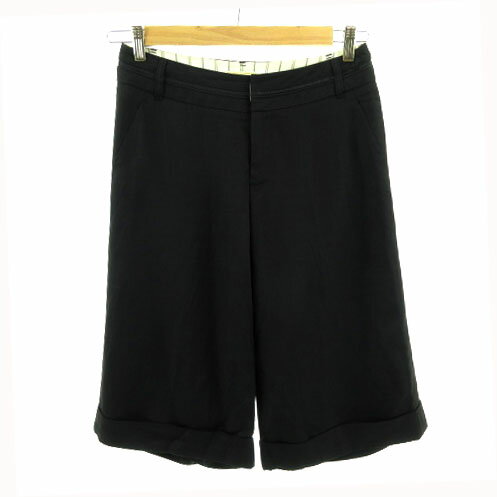 【中古】 Re Verofonna パンツ ハーフパンツ リネン混 日本製 黒 38 【ベクトル 古着】 190419表記サイズ38実寸サイズウエスト：73cm　もも幅：29cm　裾幅：30cm　股上：24.8cm　股下：38cm　　素材レ...