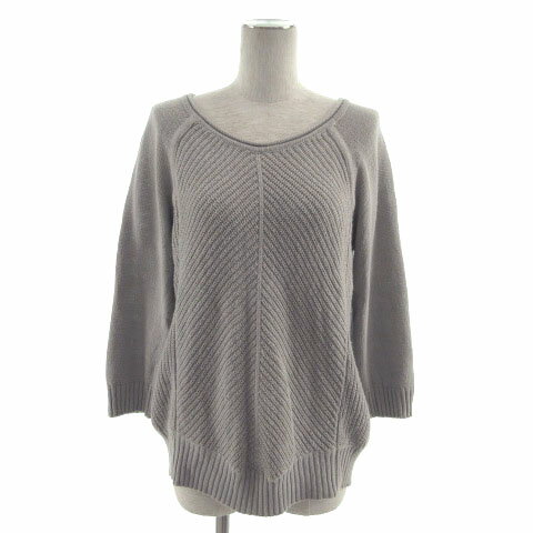 【中古】バークタンネイジ BARK TANNAGE ナノユニバース ニット 七分袖 バック切替え リネン混 グレー ベージュ F レディース 【ベクトル 古着】 200816 ベクトルプレミアム店ブランドバークタンネイジ BARK TANN...