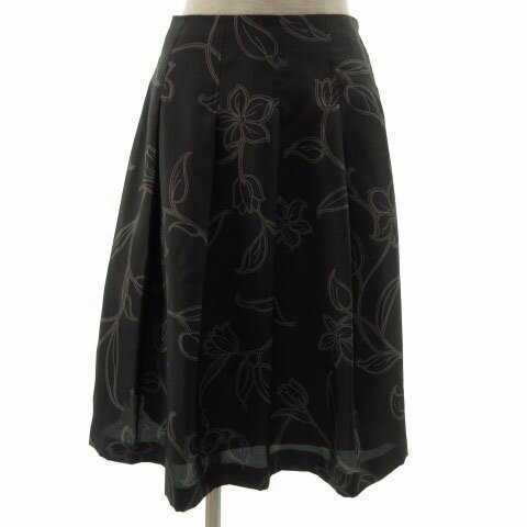 【中古】コムサイズム COMME CA ISM スカート ギャザースカート ミディ丈 日本製 花柄 ブラック 黒 グレー M レディース 【ベクトル 古着】 211220ブランドコムサイズム COMME CA ISM表記サイズM実寸サイズウ...