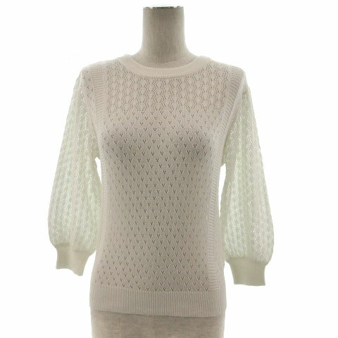 【中古】アー・ヴェ・ヴェスタンダード ミッシェルクラン a.v.v standard ニット 七分袖 透け編みニット コットン オフ白 S レディース 【ベクトル 古着】 220530ブランドアー・ヴェ・ヴェスタンダード ミッシェルクラン ...