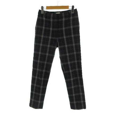 【中古】プラステ PLST パンツ スリム ストレッチ ウエストゴム チェック ネイビー 紺 カーキ グレー グリーン 緑 M レディース 【ベクトル 古着】 230524ブランドプラステ PLST表記サイズM実寸サイズウエスト：約64-7...