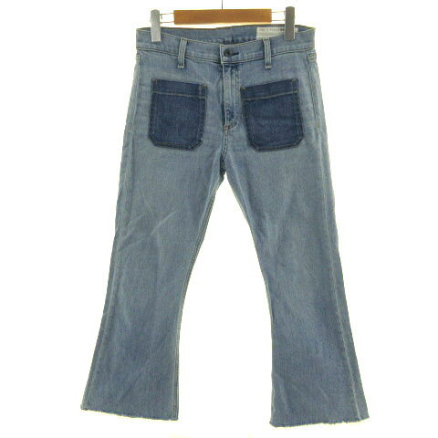 【中古】ラグ&ボーン RAG&BONE ジーンズ デニム セミフレア ユーズド加工 ストレッチ フリンジ USA製 コットン混 ブルー 青 水色 27 レディース 【ベクトル 古着】 231203ブランドラグ&ボーン RAG&BONE表記サ...