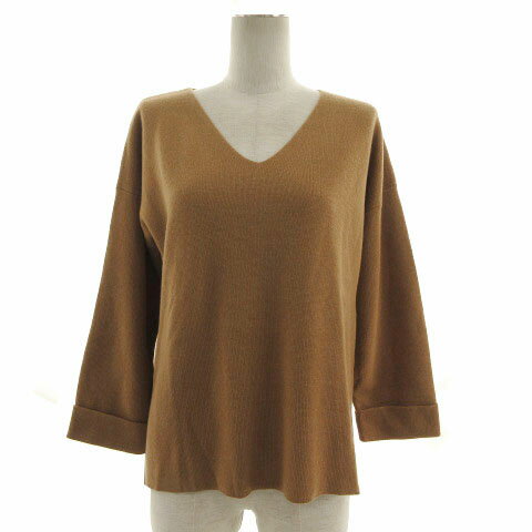 【中古】スローブ イエナ SLOBE IENA ニット セーター Vネック 長袖 袖ダブル テールカット ウール混 ブラウン 茶 レディース 【ベクトル 古着】 240123ブランドスローブ イエナ SLOBE IENA 表記サイズサイズな...