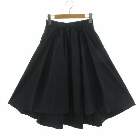 【中古】ルージュヴィフ Rouge vif スカート フレア タック ミモレ丈 テールカット コットン混 ネイビー 紺 36 レディース 【ベクトル 古着】 241128ブランドルージュヴィフ Rouge vif表記サイズ36（日本サイズS...