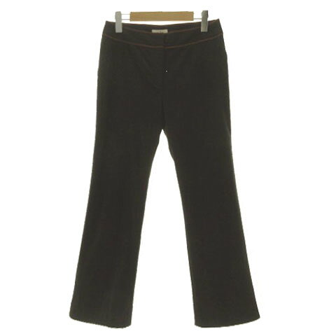 【中古】トラサルディ TRUSSARDI パンツ セミフレア スウェード調 パイピング カーキ系 ブラウン 茶 40 レディース 【ベクトル 古着】 250702ブランドトラサルディ TRUSSARDI表記サイズ40（日本サイズL相当）実寸...