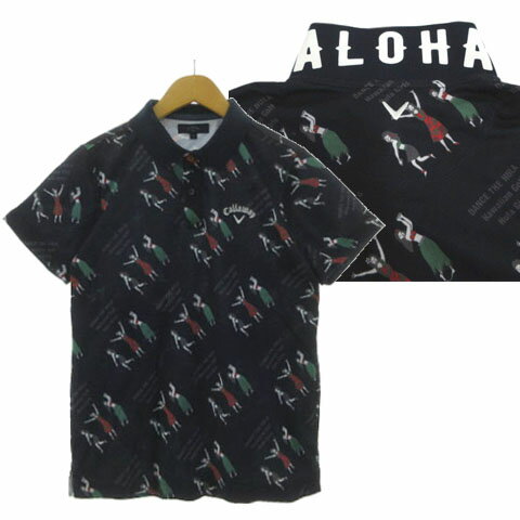 【中古】キャロウェイ CALLAWAY ALOHAプリントポロシャツ 241-8151503 半袖 ロゴ刺繍 ネイビー 紺 マルチカラー M メンズ 【ベクトル 古着】 260126ブランドキャロウェイ CALLAWAY表記サイズM実寸サイ...