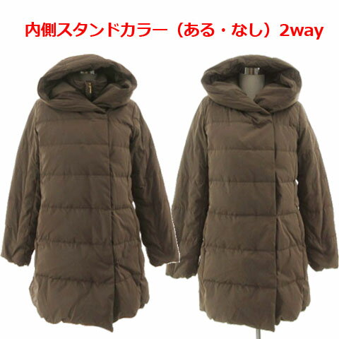 【中古】エニィファム anyFam 【洗える】2WAY ダウンコート スタンドカラー フーディー ダウン80％ ブラウン 茶 3 レディース 【ベクトル 古着】 251019ブランドエニィファム anyFam表記サイズ3（日本サイズL相当）...