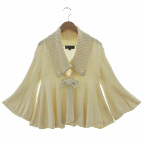 【中古】ジルスチュアート JILL STUART アンゴラコットンニットボレロ カーディガン 092-175303 リボン 七分袖 フレアスリーブ ナチュラル M レディース 【ベクトル 古着】 260120ブランドジルスチュアート JIL...