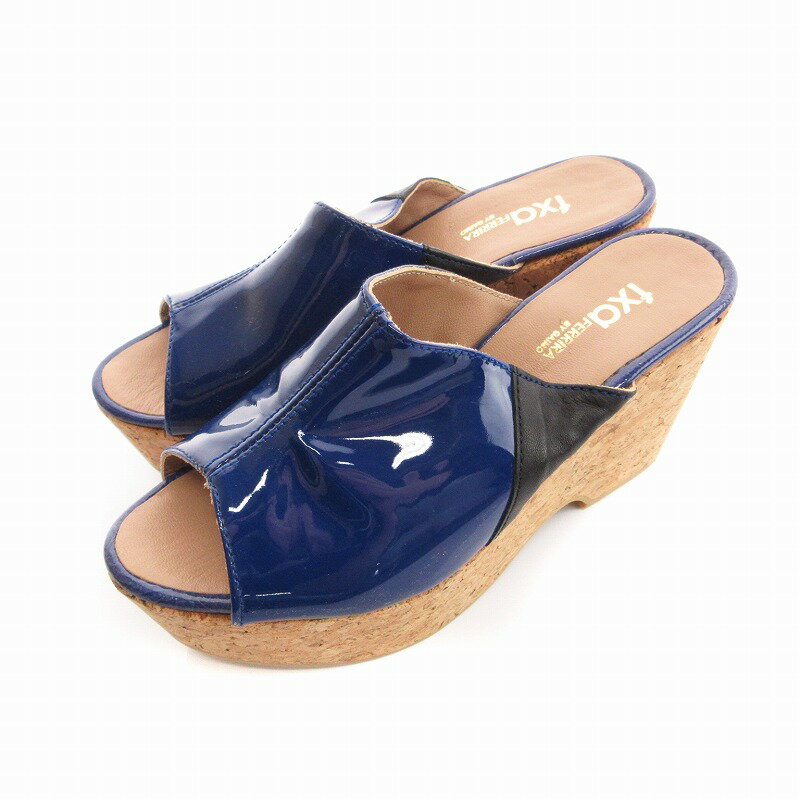 【中古】未使用品 センソユニコ Senso unico FXAFERRIRA by gaimo ミュール サンダル ウエッジソール エナメル 55 36 23cm 75 青 ブルー 04165220 /KO13 ■SUT ●TZ レディース...