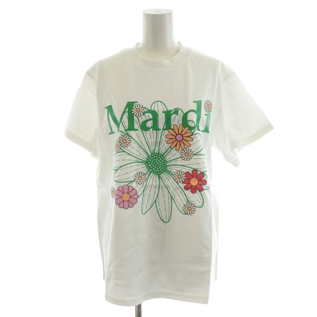【中古】未使用品 マルディメクルディ Mardi Mercredi Tシャツ カットソー 半袖 プリント 花柄 白 ホワイト 緑 グリーン /AN26 レディース 【ベクトル 古着】 251028表記サイズサイズ表記なし (実寸サイズをご参...