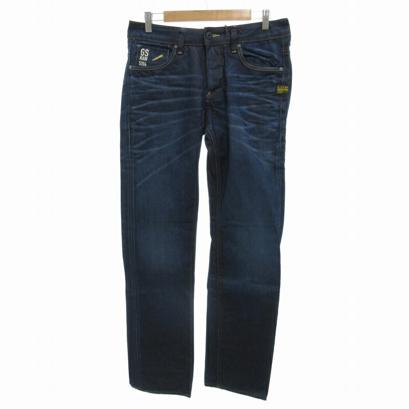 【中古】未使用品 ジースターロウ G-Star RAW タグ付き ATTACC LOW STRAIGHT LEXICON DENIM DK AGED デニムパンツ ジーンズ ストレート ボタンフライ W31 W34 M 濃紺 ネイビー 50...