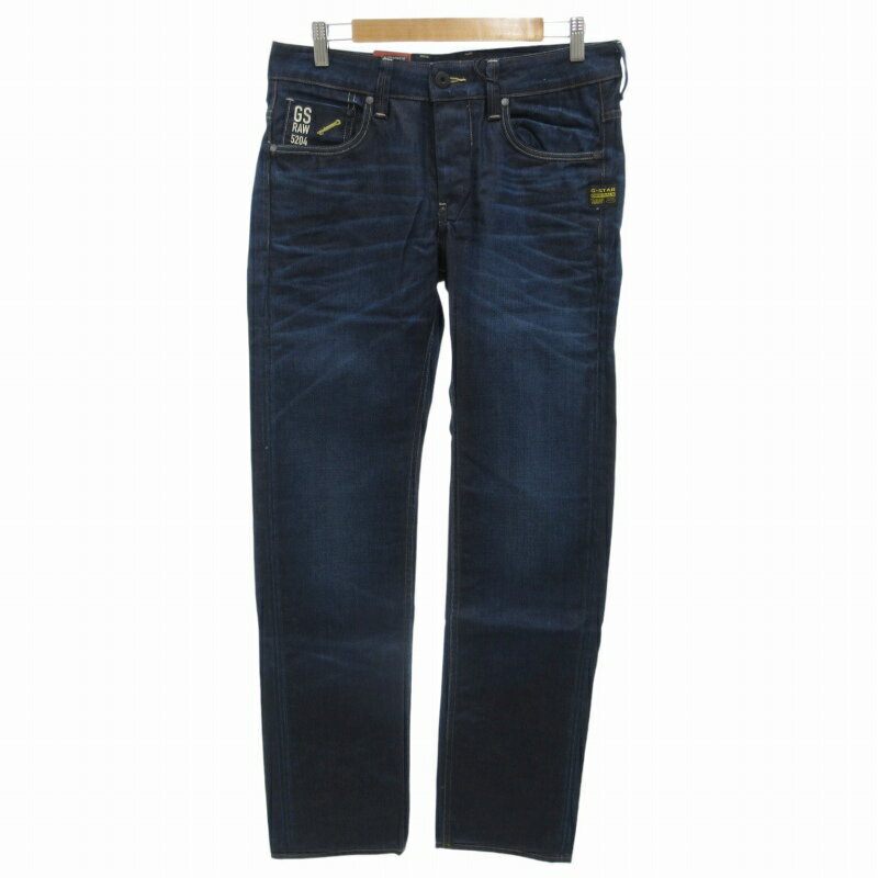 【中古】未使用品 ジースターロウ G-Star RAW タグ付き ATTACC LOW STRAIGHT LEXICON DENIM DK AGED デニムパンツ ジーンズ ストレート ボタンフライ W31 W34 M 濃紺 ネイビー 50...