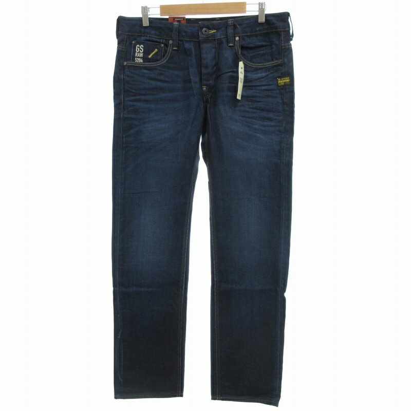 【中古】未使用品 ジースターロウ G-Star RAW タグ付き ATTACC LOW STRAIGHT LEXICON DENIM DK AGED デニムパンツ ジーンズ ストレート ボタンフライ W33 W34 L 濃紺 ネイビー 50...