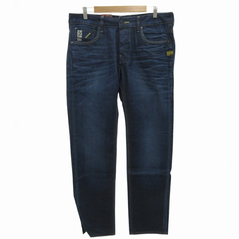 【中古】未使用品 ジースターロウ G-Star RAW タグ付き ATTACC LOW STRAIGHT LEXICON DENIM DK AGED デニムパンツ ジーンズ ストレート ボタンフライ W33 W34 L 濃紺 ネイビー 50...